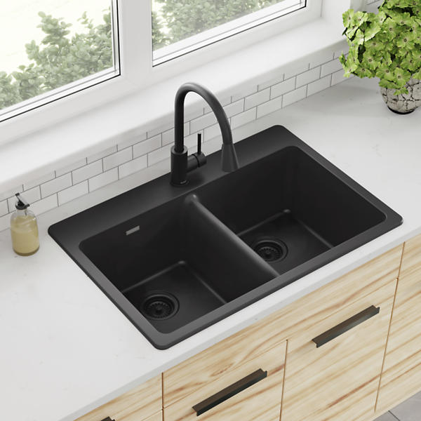 Elkay Quartz Classic 33 x 22 x 9.5 Equal Double Drop-in Sink Elkay Quartz Classic 33 x 22 x 9.5 Equal Double Drop-in Sink