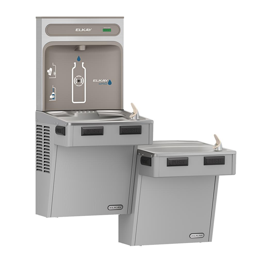 Non-Filtered ezH2O® Bottle Filling Station Mechanically Bi-Level ADA Cooler Gray | Elkay